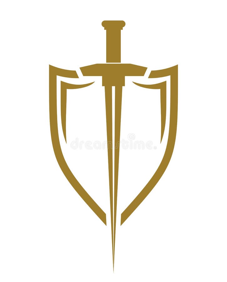 Klinge und ein Schild vektor abbildung. Illustration von schild - 91926414