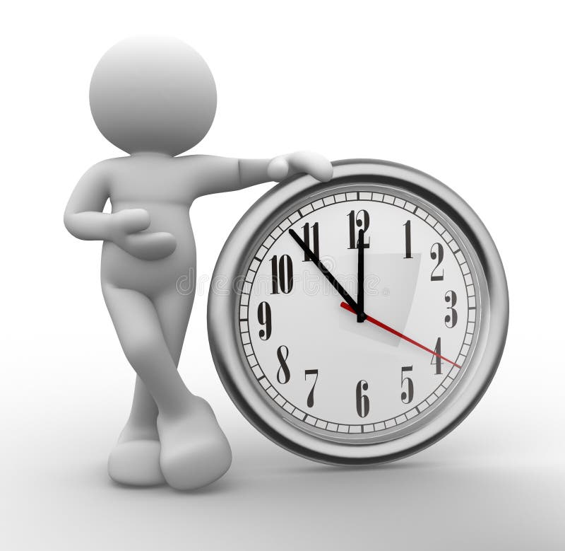 Klocka stock illustrationer. Illustration av vitt, mänskligt - 26851855