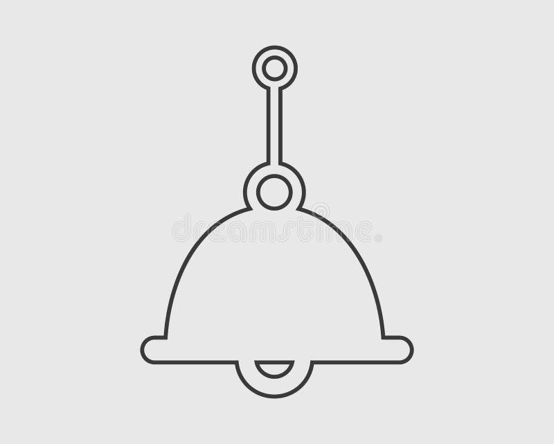 Klocka Linje Symbol Med Handtaget Vektor Illustrationer - Illustration ...