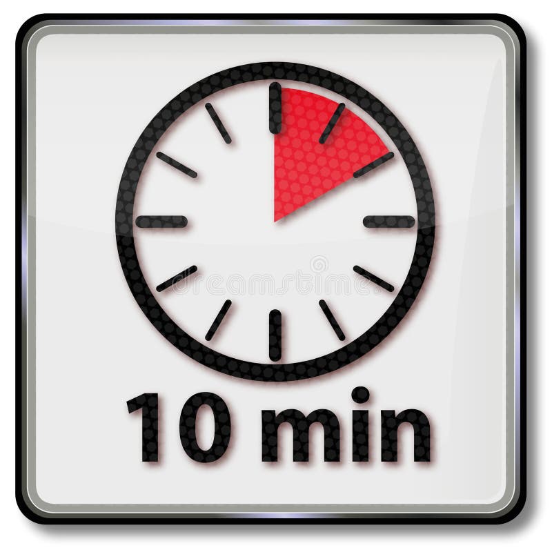 Klocka med 10 minuter vektor illustrationer. Illustration av klocka ...