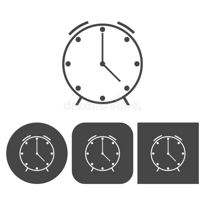Klocka - vektorsymbol vektor illustrationer. Illustration av objekt ...