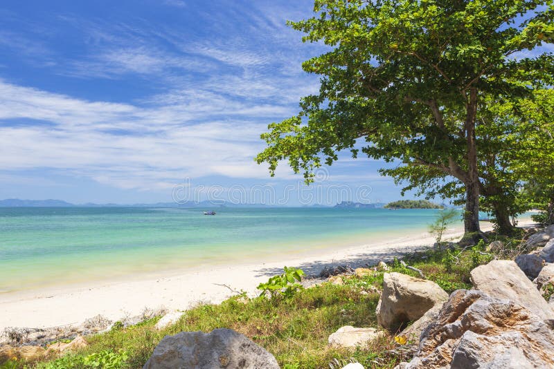 Klong Muang Beach in Krabi, Thailand Stock Image - Image of seascape ...