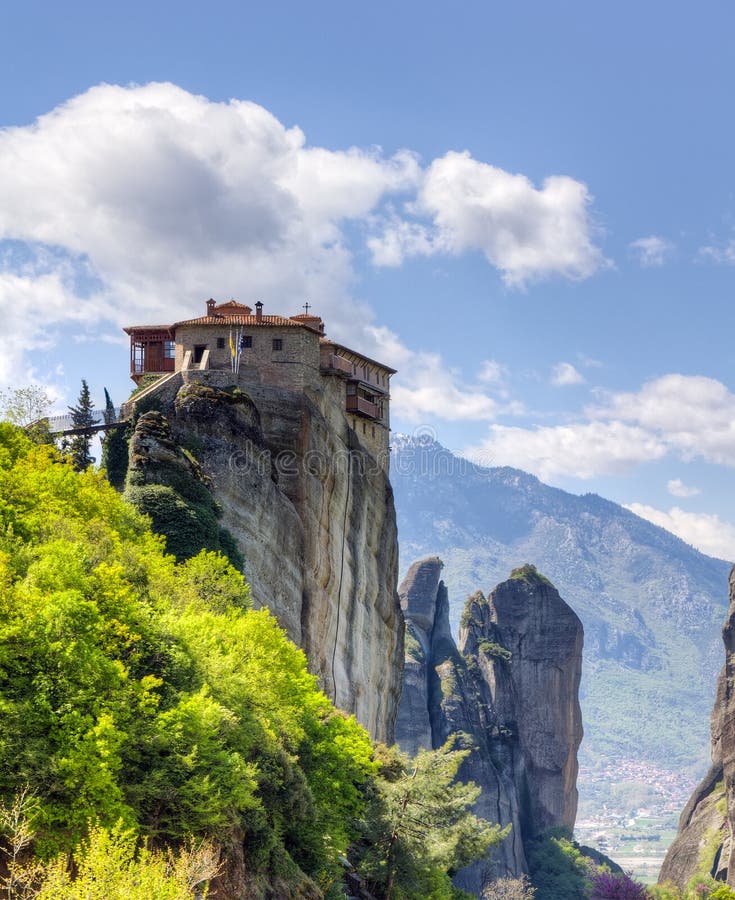 Kloster Von Rousanou, Meteora, Griechenland Stockbild - Bild von glaube ...