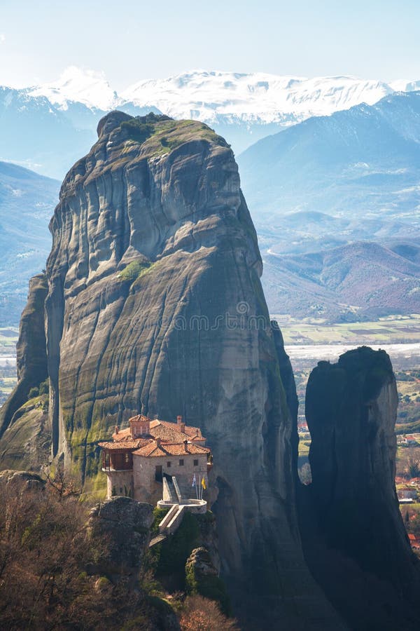 Kloster Von Rousanou Oder Von St. Barbara Monastery Bei Meteora ...