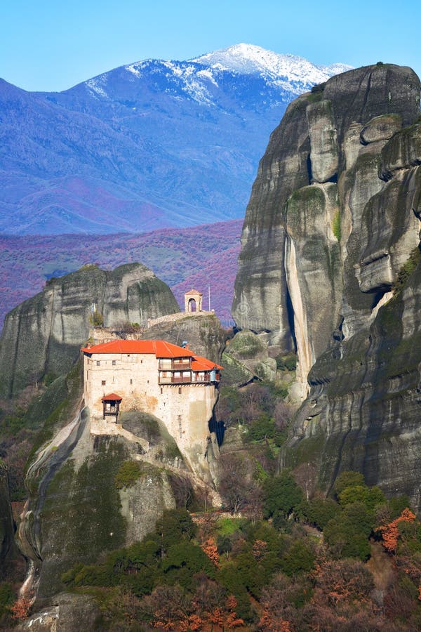 Kloster Von Rousanou Oder Von St. Barbara Monastery Bei Meteora ...