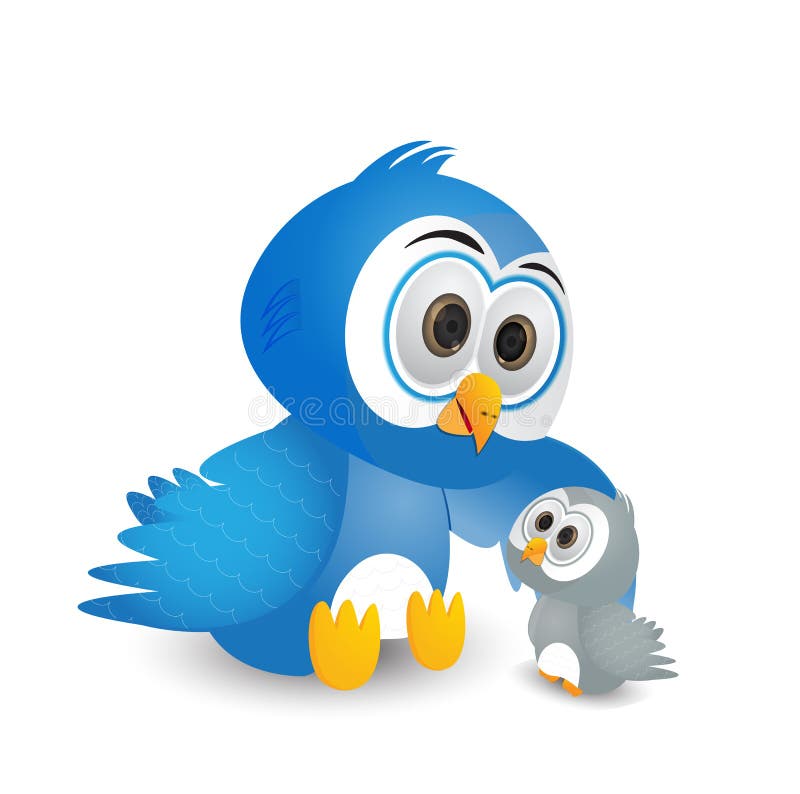 Kluger Vogel, Der Mit Seinem Kind Spricht Vektor Abbildung ...