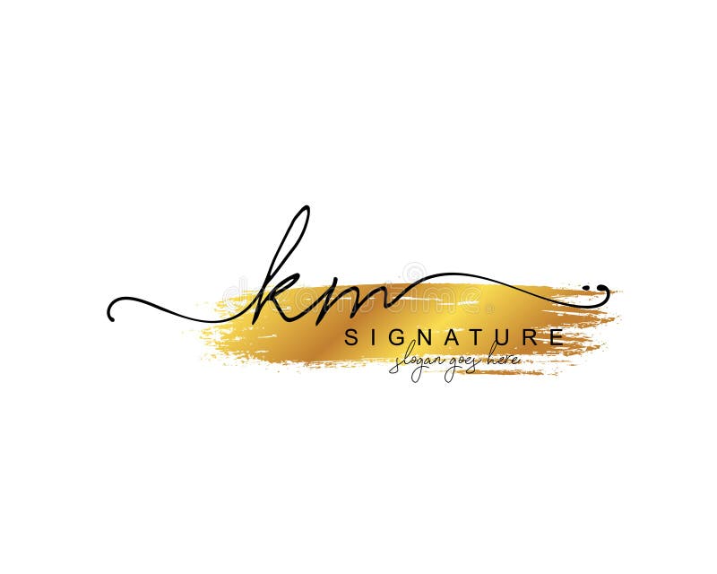Initial KM Signature Logo Template Vector Stock Vector - Illustration ...