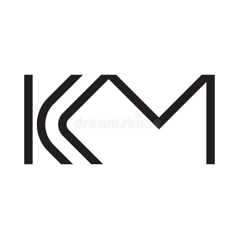 Km Initial Letter Vector Logo Icon Stock Vector - Illustration of type ...