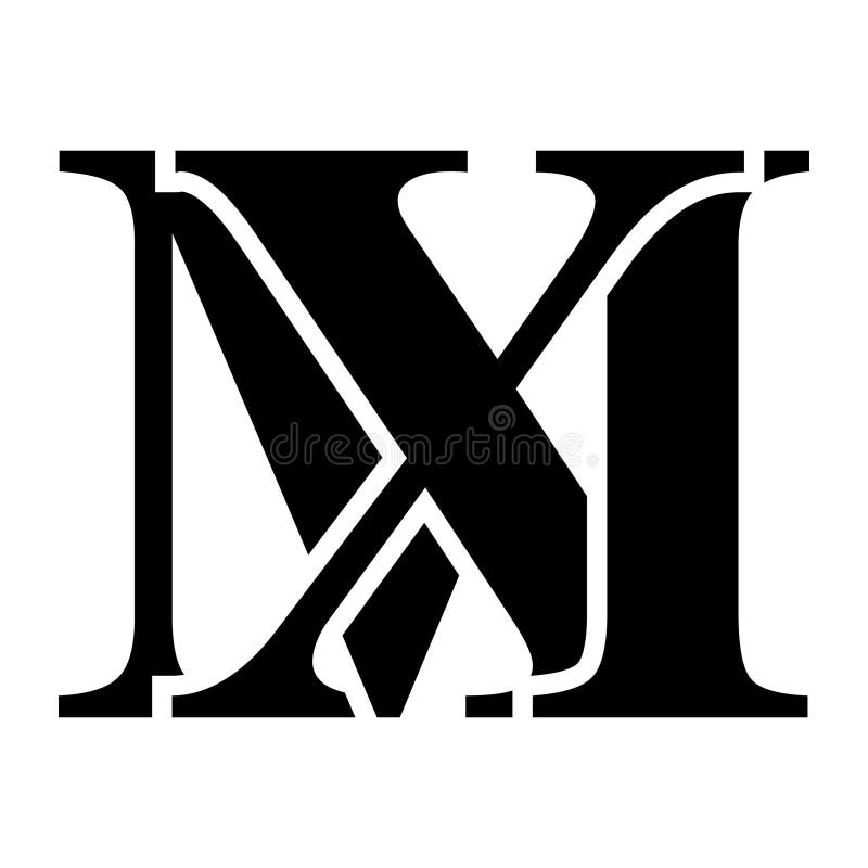 XM Letter Black Logo Icon Template 1 Stock Vector - Illustration of ...