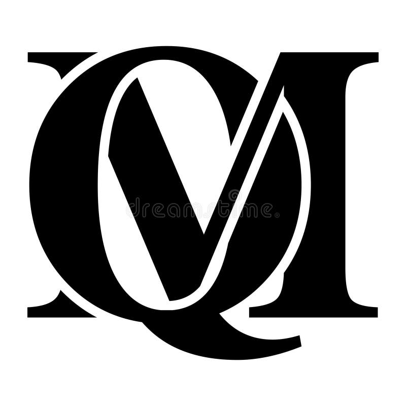 QM Letter Black Logo Icon Template 1 Stock Illustration - Illustration ...
