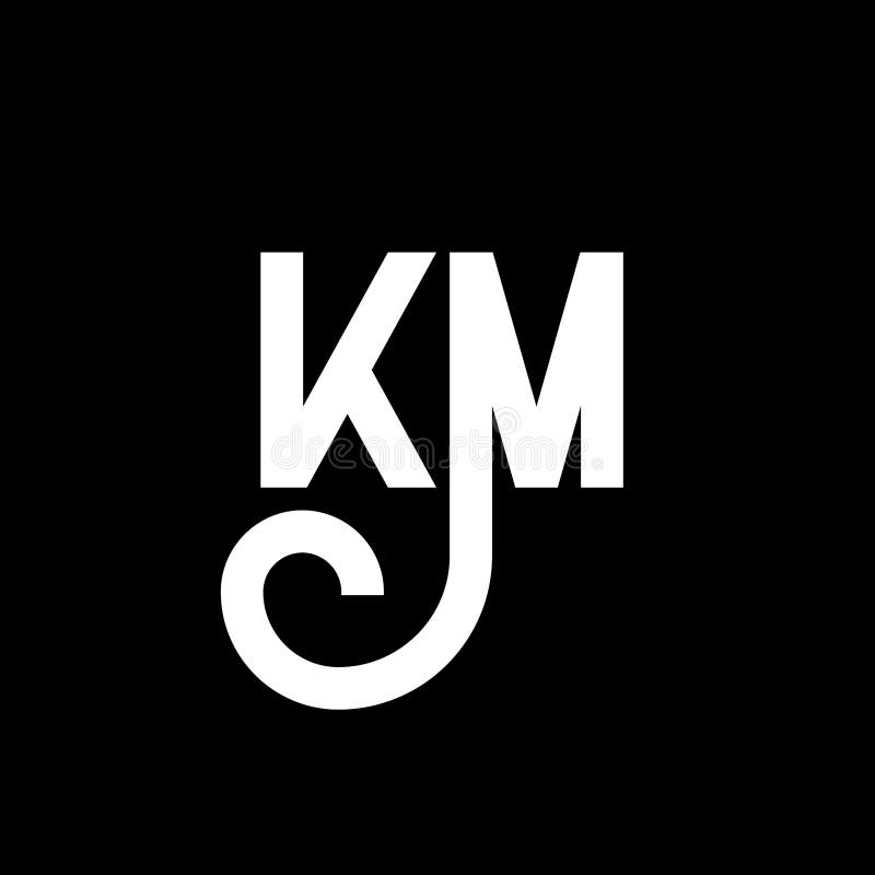 KM Letter Logo Design on Black Background. KM Creative Initials Letter ...