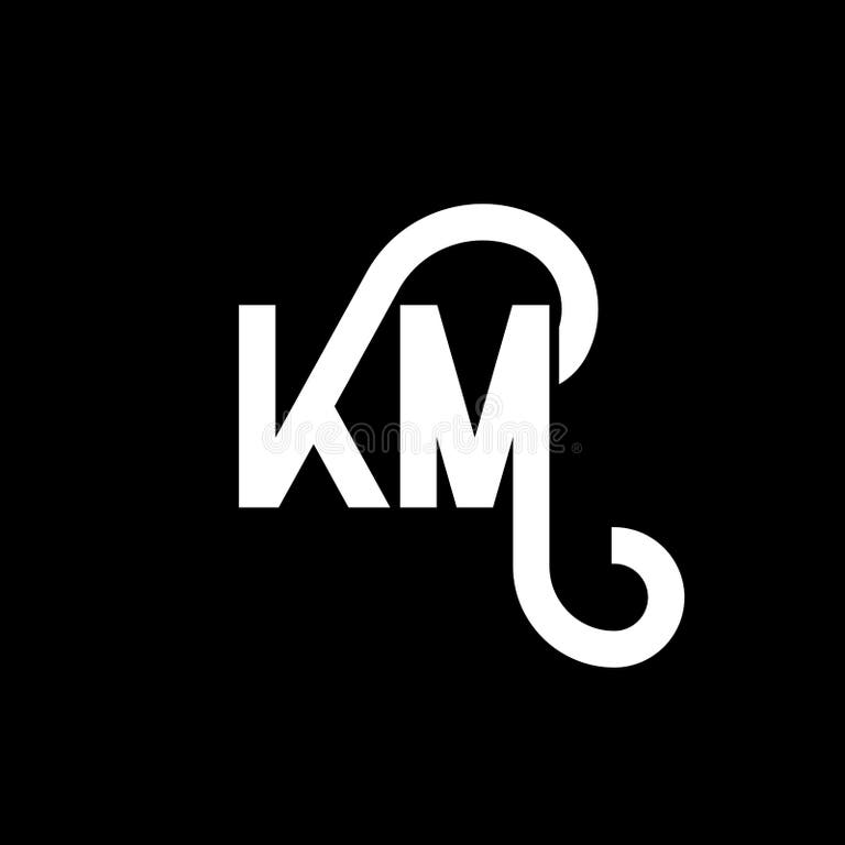 KM Letter Logo Design on Black Background. KM Creative Initials Letter ...