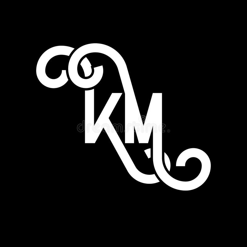 KM Letter Logo Design on Black Background. KM Creative Initials Letter ...
