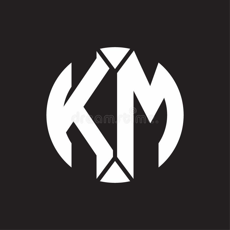 KM Logo Monogram with Piece Circle Ribbon Style Stock Vector ...