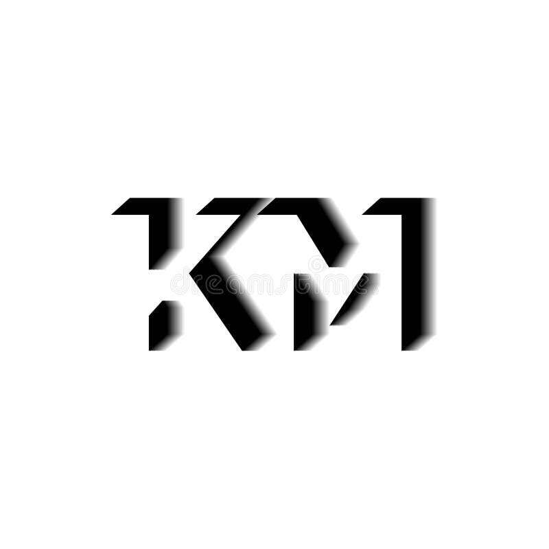KM Monogram Shadow Shape Style Stock Vector - Illustration of business ...