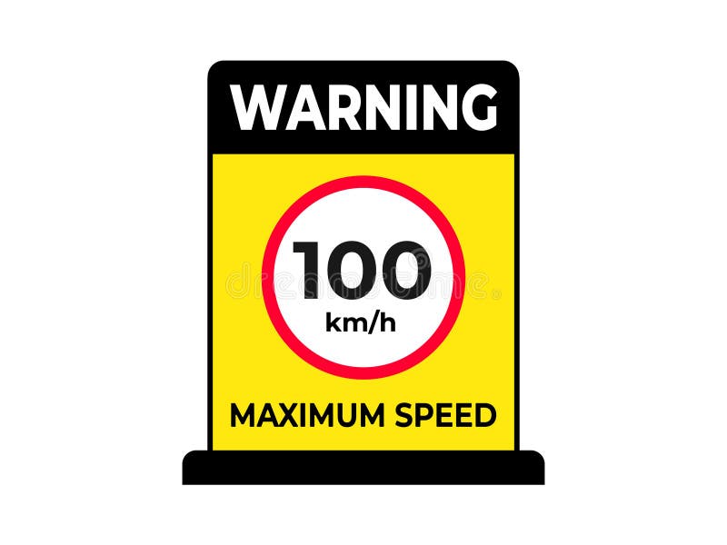 100 Km Per Hour Maximum Speed Limit Traffic Sign Illustration Stock ...