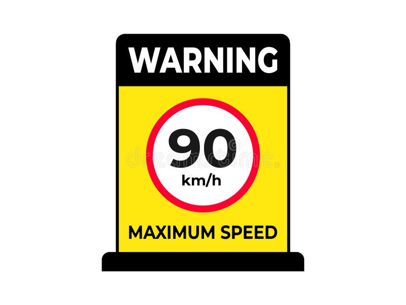 90 Km Per Hour Maximum Speed Limit Traffic Sign Illustration Stock ...