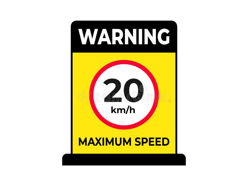 20 Km Per Hour Maximum Speed Limit Traffic Sign Illustration Stock ...