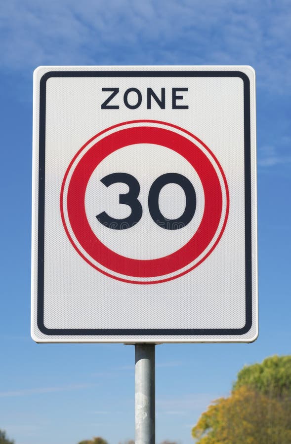 Zone 30, speed limit stock image. Image of pedestrian - 18672727