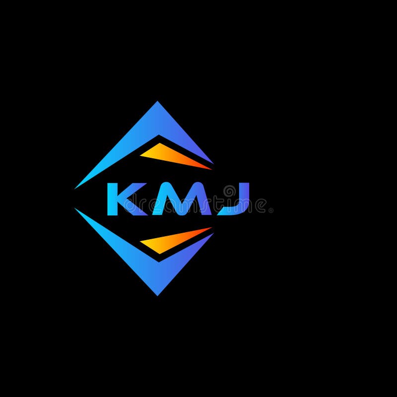 KMJ Abstract Technology Logo Design on Black Background. KMJ Creative ...