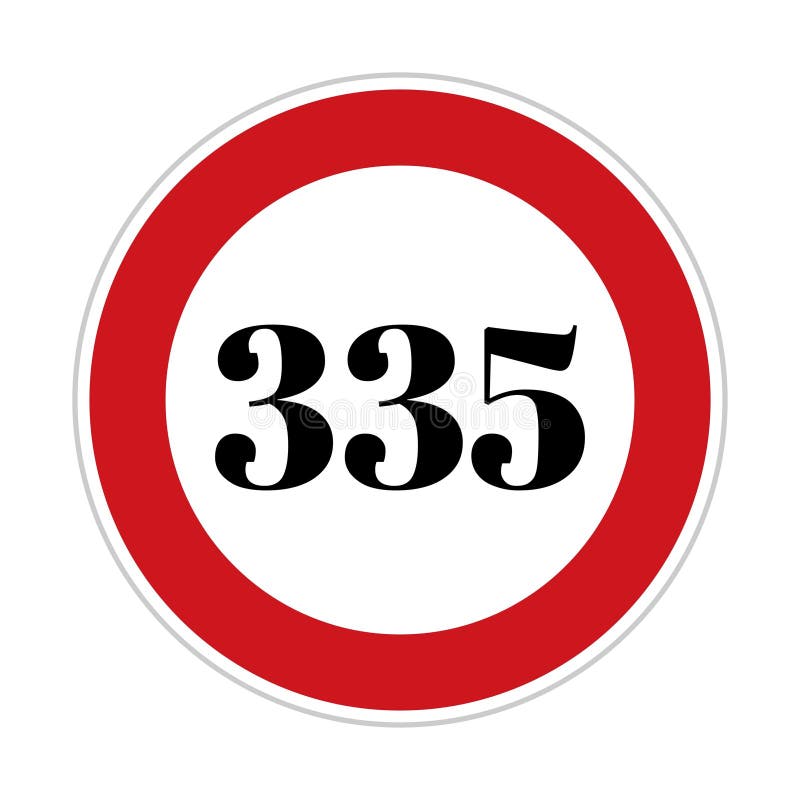 335 Kmph or Mph Speed Limit Sign Icon. Road Side Speed Indicator Safety ...