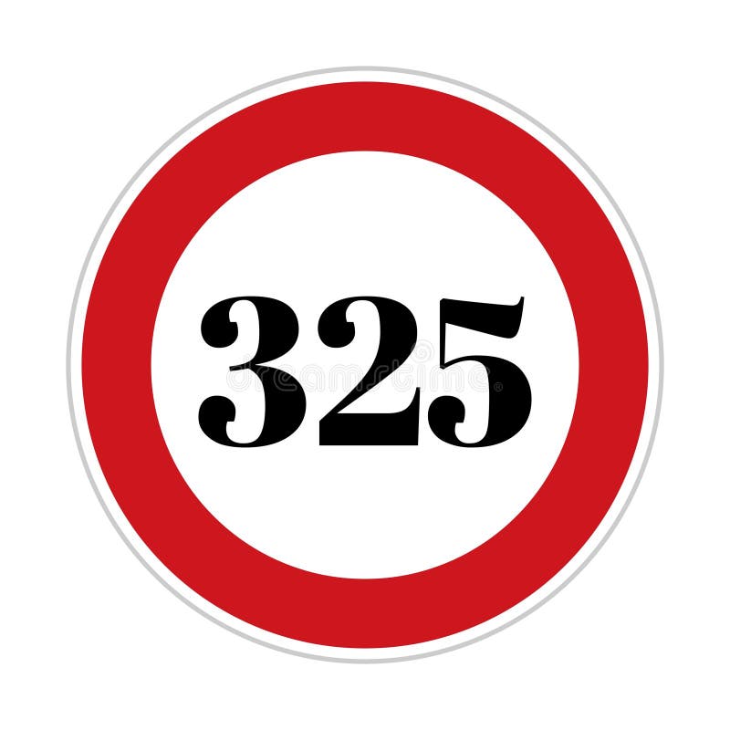325 Kmph or Mph Speed Limit Sign Icon. Road Side Speed Indicator Safety ...
