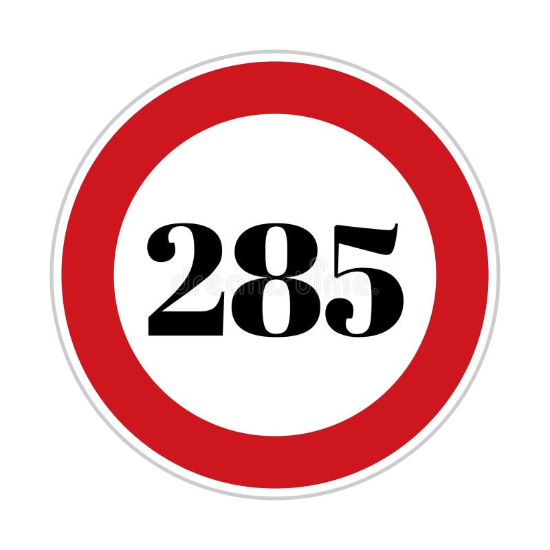 285 Kmph or Mph Speed Limit Sign Icon. Road Side Speed Indicator Safety ...