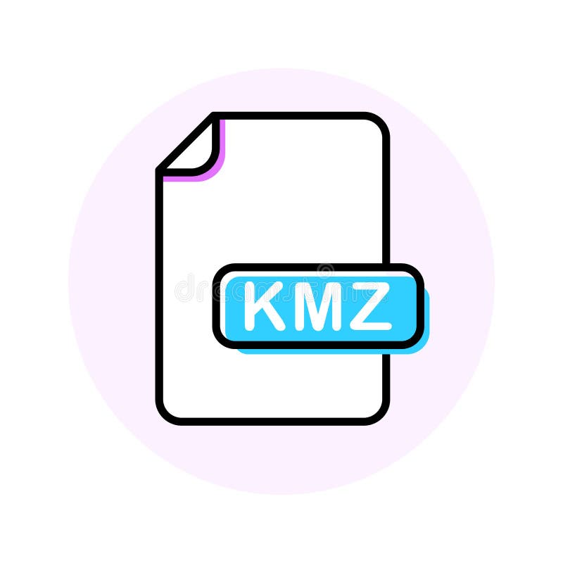 KMZ File Format, Extension Color Line Icon Stock Illustration ... KMZ File Format, Extension Color Line Icon Stock Illustration ...