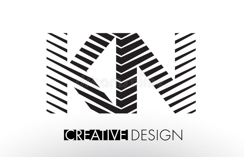 KN K N Lines Letter Design with Creative Elegant Zebra Stock Vector ...