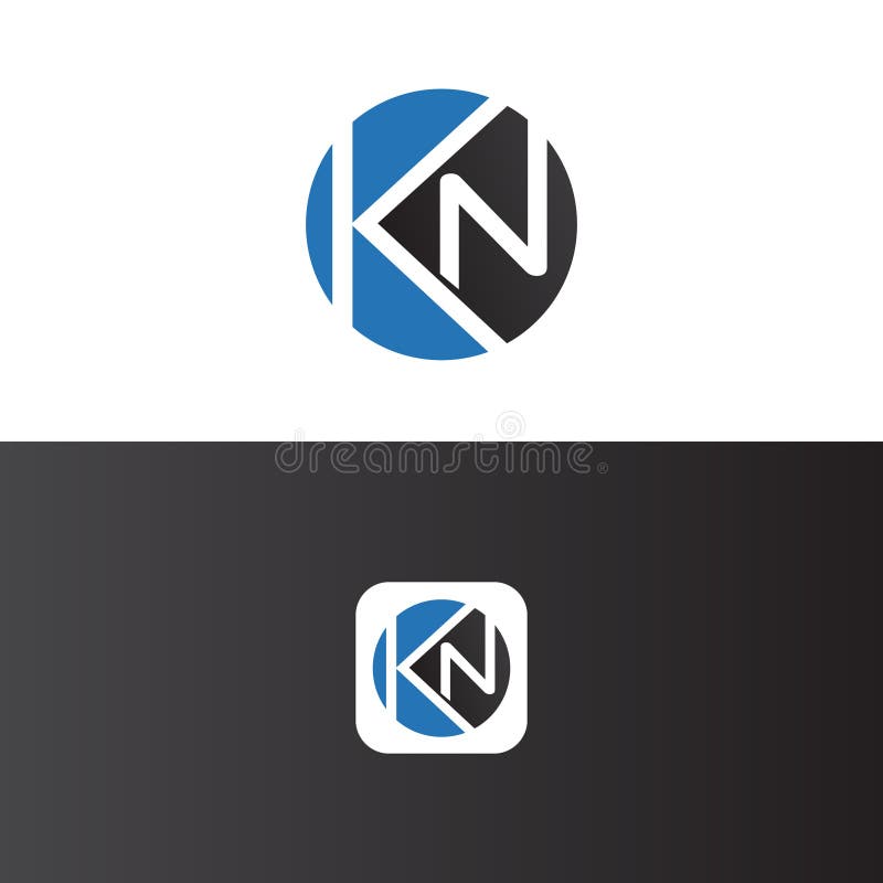 KN Letter Logo Design Template Vector Stock Vector - Illustration of ...