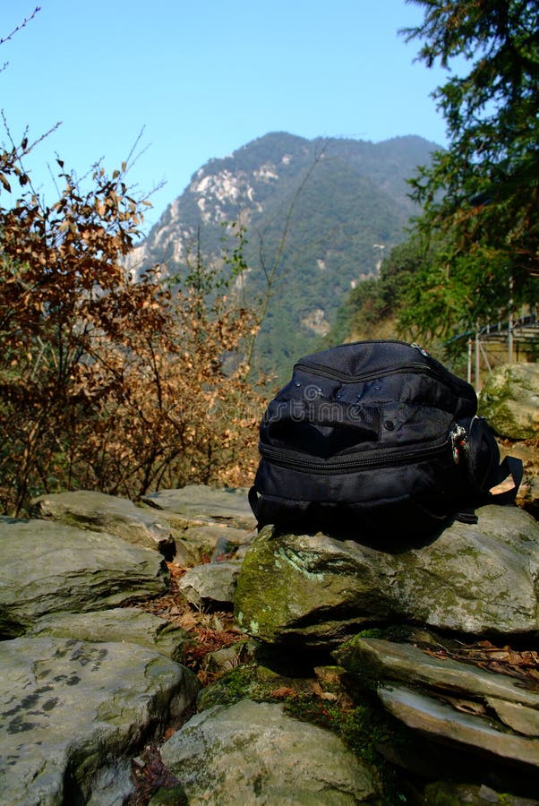 Knapsack stock image. Image of field, cliff, beetling - 30990631