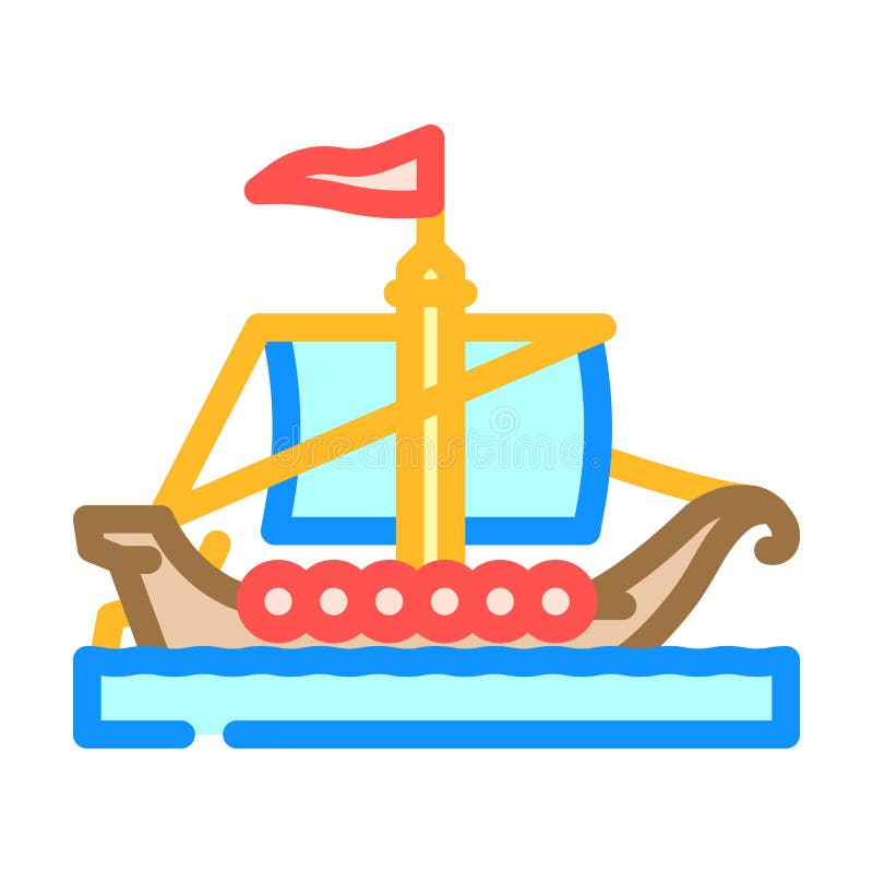 Knarr Ancient Ship Color Icon Vector Illustration Stock Vector ...