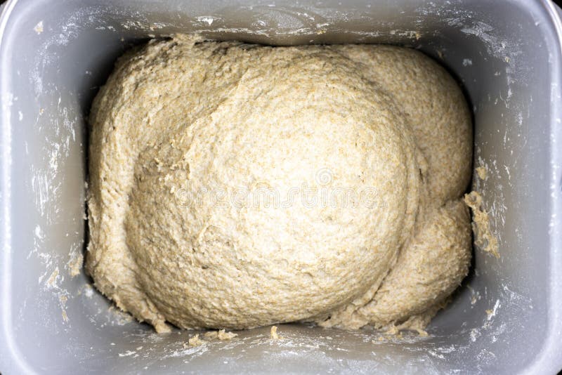 The Kneading Dough in a Bread Machine. the Making Bread Stock Image ...