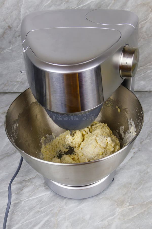 Kneading Dough in the Modern Kitchen Machine on Table Stock Image ...