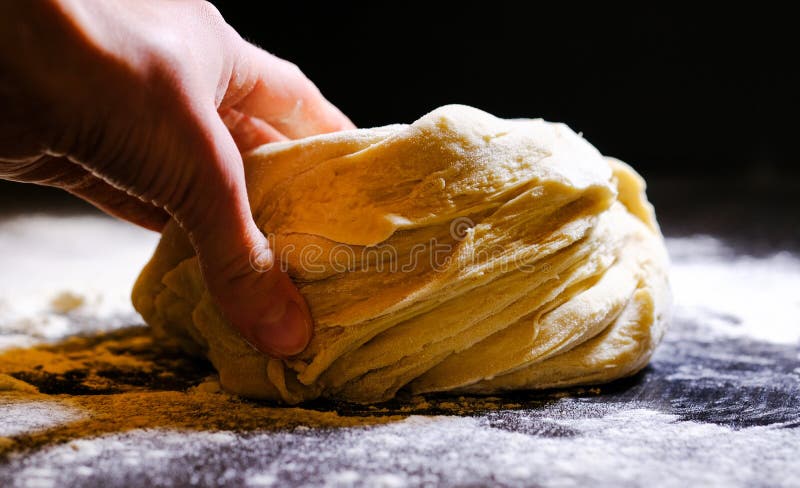 Kneading dough process stock image. Image of knead, flour - 140661437
