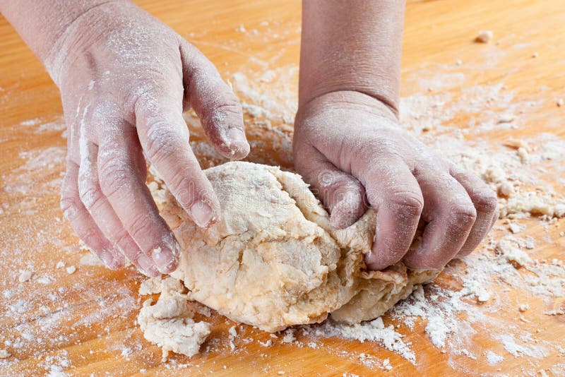 Kneading with hands stock image. Image of bake, bread - 22679051