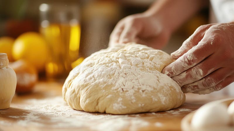 Kneading Loaf of Bread with Hands, Kneading Dough Bread Stock ...