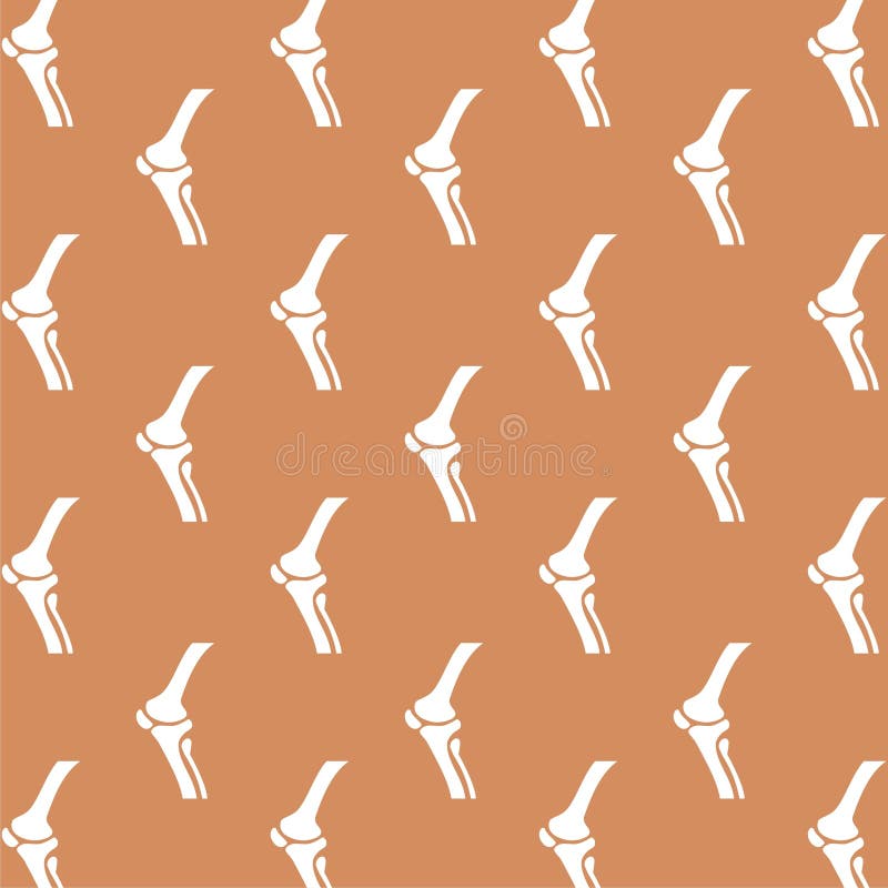 Knee Bone Pattern Seamless Isolated on Orange Color Stock Vector ...