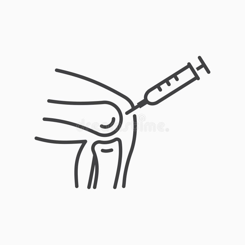 Knee Injection Line Icon, Orthopedic and Medical, Bone Injection Sign ...
