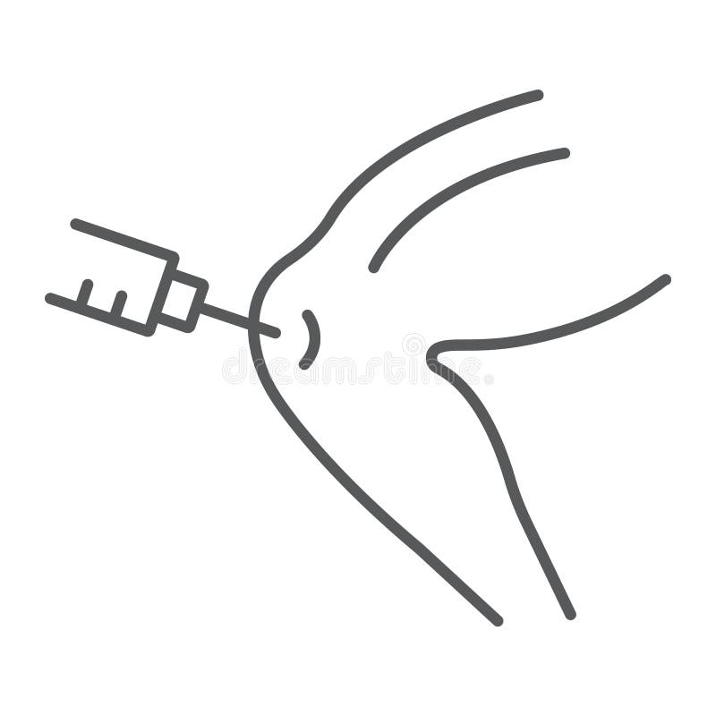 Knee Injection Line Icon, Orthopedic and Medical, Bone Injection Sign ...