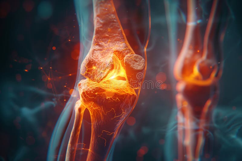 Knee Joint with Highlight, Joint Pain Point Problem Stock Illustration ...