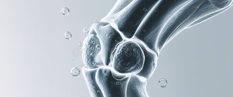 Knee Joint Submerged in Liquid Showing Synovial Fluid Bubbling Around ...