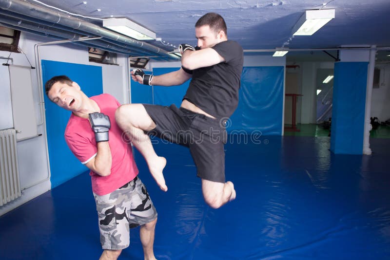 Knee Kick during Mma Training Stock Photo - Image of kickboxing, fight ...