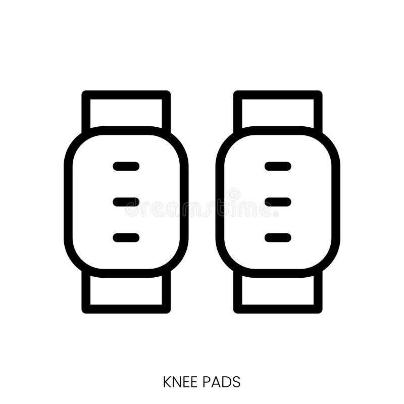 Knee Pads Icon. Line Art Style Design Isolated on White Background ...