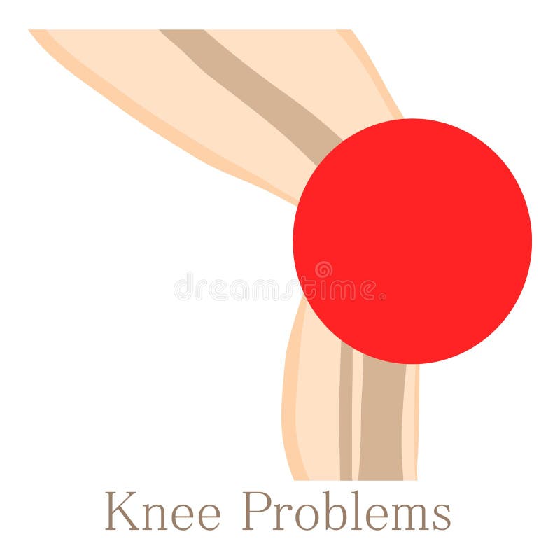 Knee Problem Icon, Cartoon Style Stock Vector - Illustration of ...