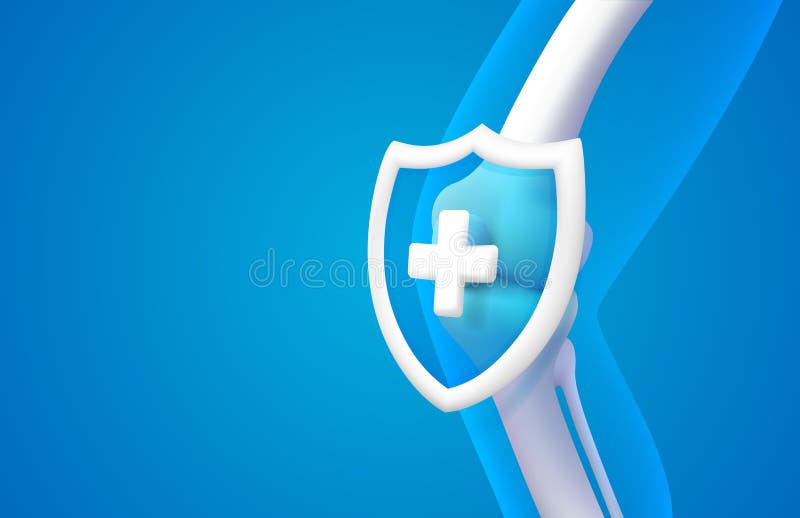 Knee Protection, X-ray of the Leg, 3D Visualization. Vector ...