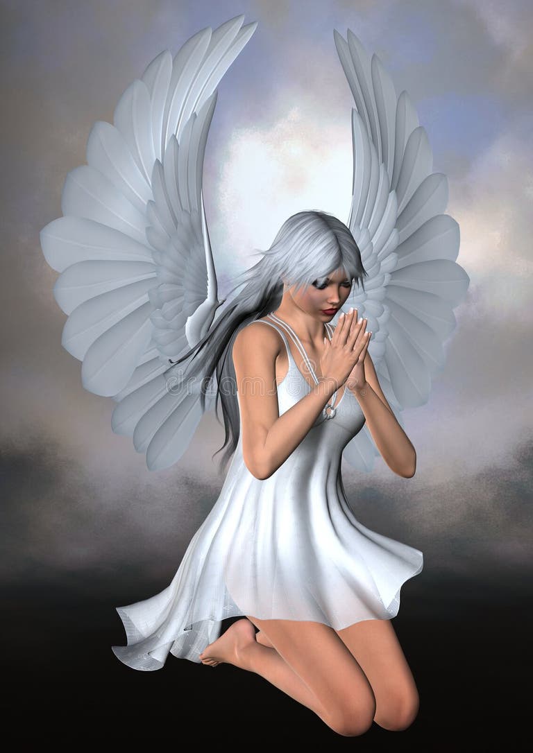 Woman Kneeling Angel Stock Illustrations – 52 Woman Kneeling Angel ...