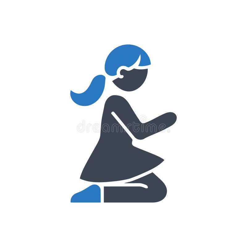 Kneeling Female Figure Icon Stock Vector - Illustration of silhouette ...