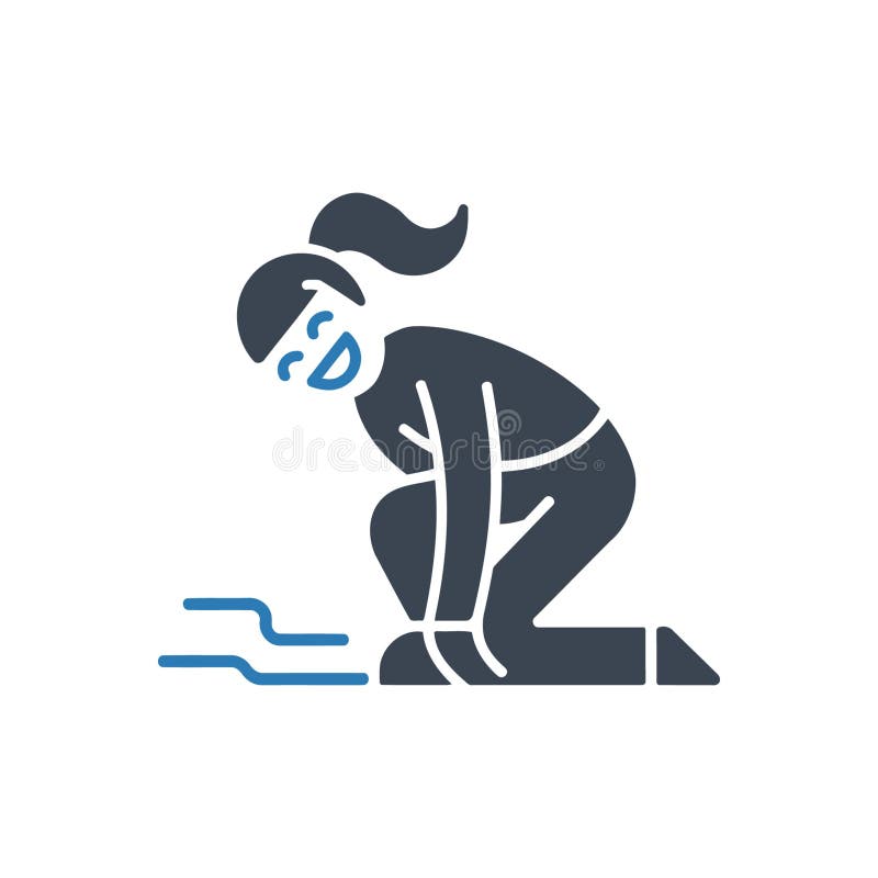 Kneeling motion girl icon stock illustration. Illustration of icon ...