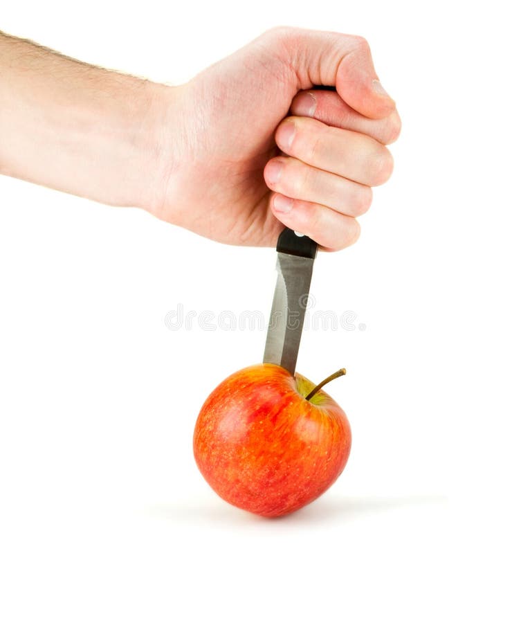 Knife in apple stock photo. Image of food, market, apple - 12320176